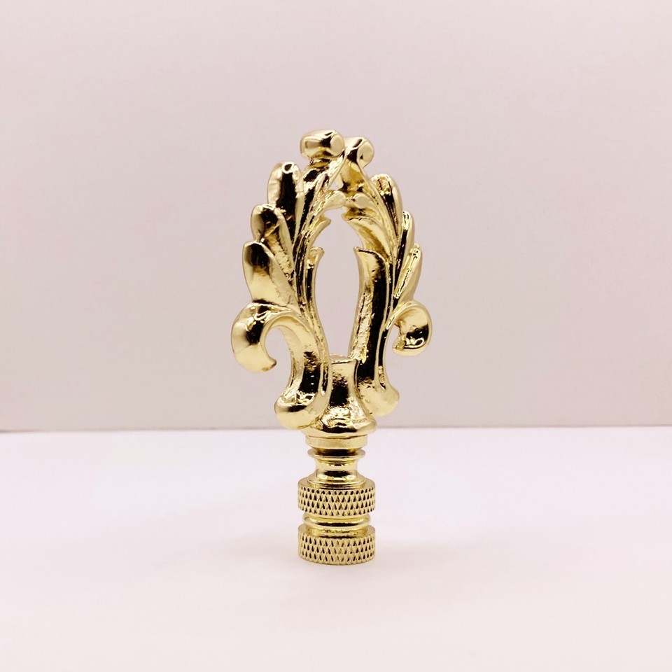 Lamp Finial-ORNAMENTAL LOOP-Polished Brass Finish, Detailed metal ...