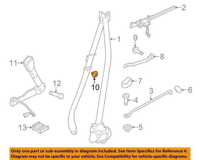 Genuine BMW Seat Belt Strap Button - Female 72111917406 for sale online ...
