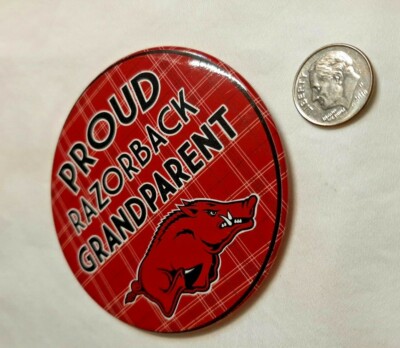 Big Pin - PROUD RAZORBACK GRANDPARENT - University of Arkansas Pinback ...