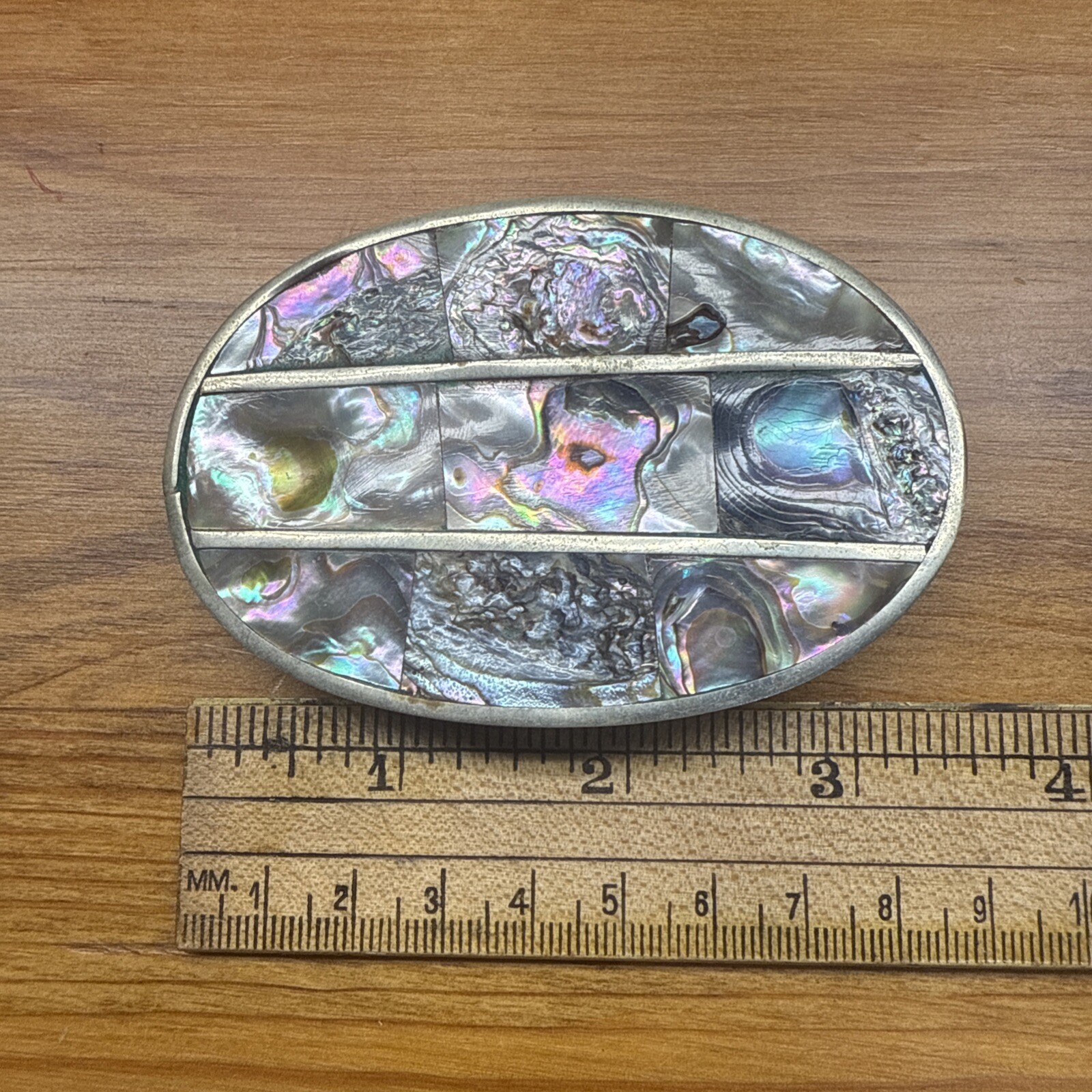 VINTAGE ABALONE SHELL Belt Buckle SOUTHWESTERN DESIGN ART 3.5x2.25” | eBay