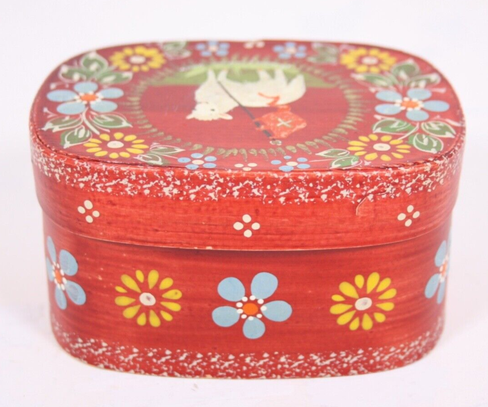Hand Painted Polish Catholic Folk Art 4.25” Bentwood Box Paschal Lamb ...