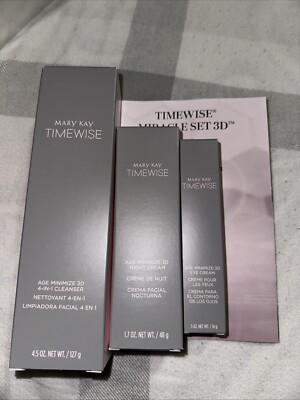 Mary Kay Timewise Miracle 3D Normal To Dry Skin. New In Boxes. 3 Piece ...