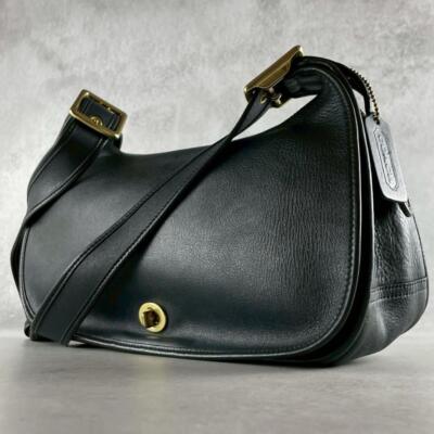 Old COACH 9338 Shoulder Bag Turn Lock Black Vintage Authenic Used | eBay