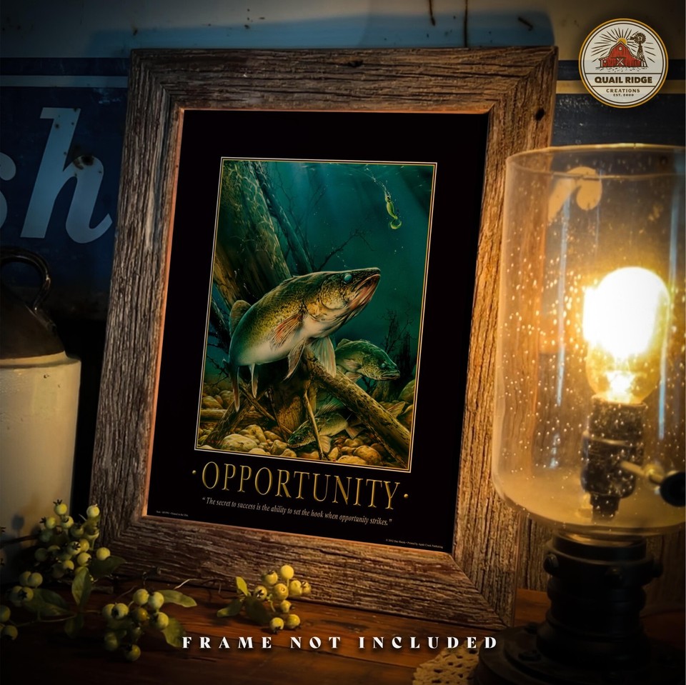 Walleye Fishing Art Print Motivational Poster Vintage Lures Cabin Wall ...