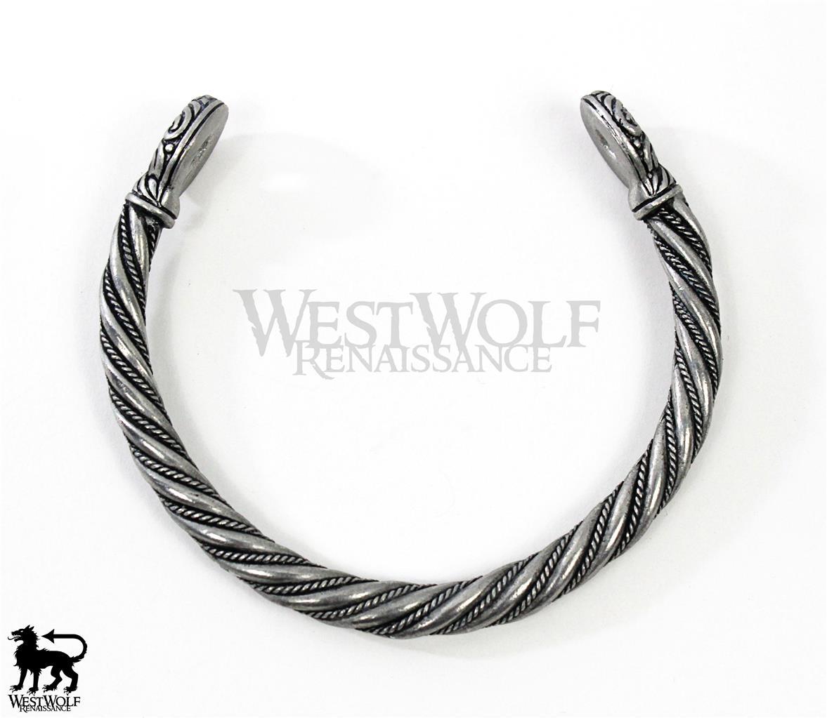 Twisted Silver Celtic Gallia Bracelet/Torc/Torque - Celt/Viking ...