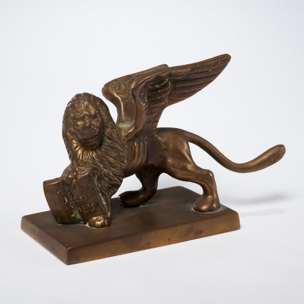Bronze Winged Lion of St Mark Cast Paperweight Figurine Rectangular ...