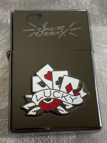 Sailor Jerry LUCKY Black Chrome Lighter Ed Hardy Harley Limited Edition ...
