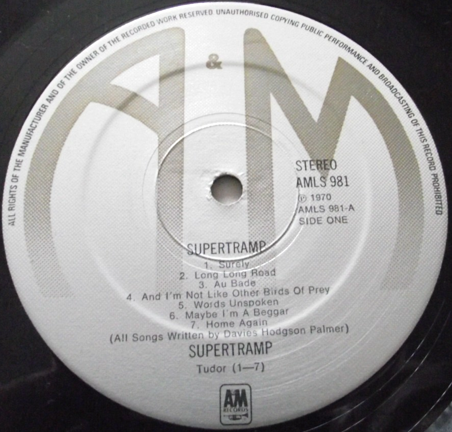 SUPERTRAMP ~ SUPERTRAMP ** 70's UK 2nd A&M LP | eBay UK
