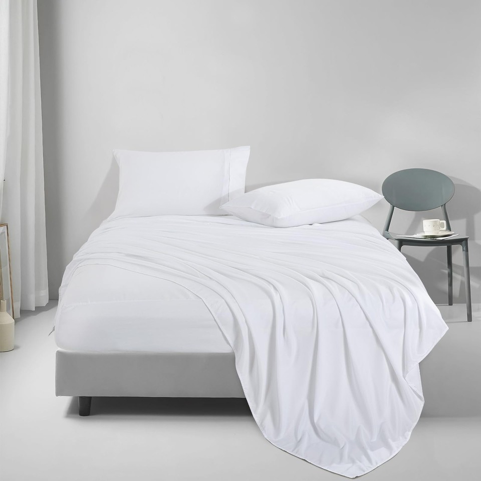 132"x120" Alaska King Size Sheet Set 4 Pieces Bedding Sheets with Deep ...