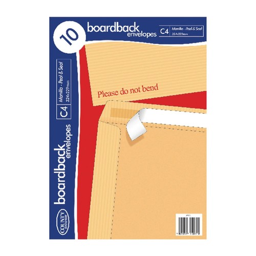 County Stationery C4 10 Manilla Board Envelopes Pack of 10 C525 ...