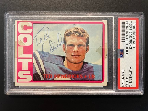 Ted Hendricks signed 1972 Topps Rookie Auto Card Hall of Fame Colts ...