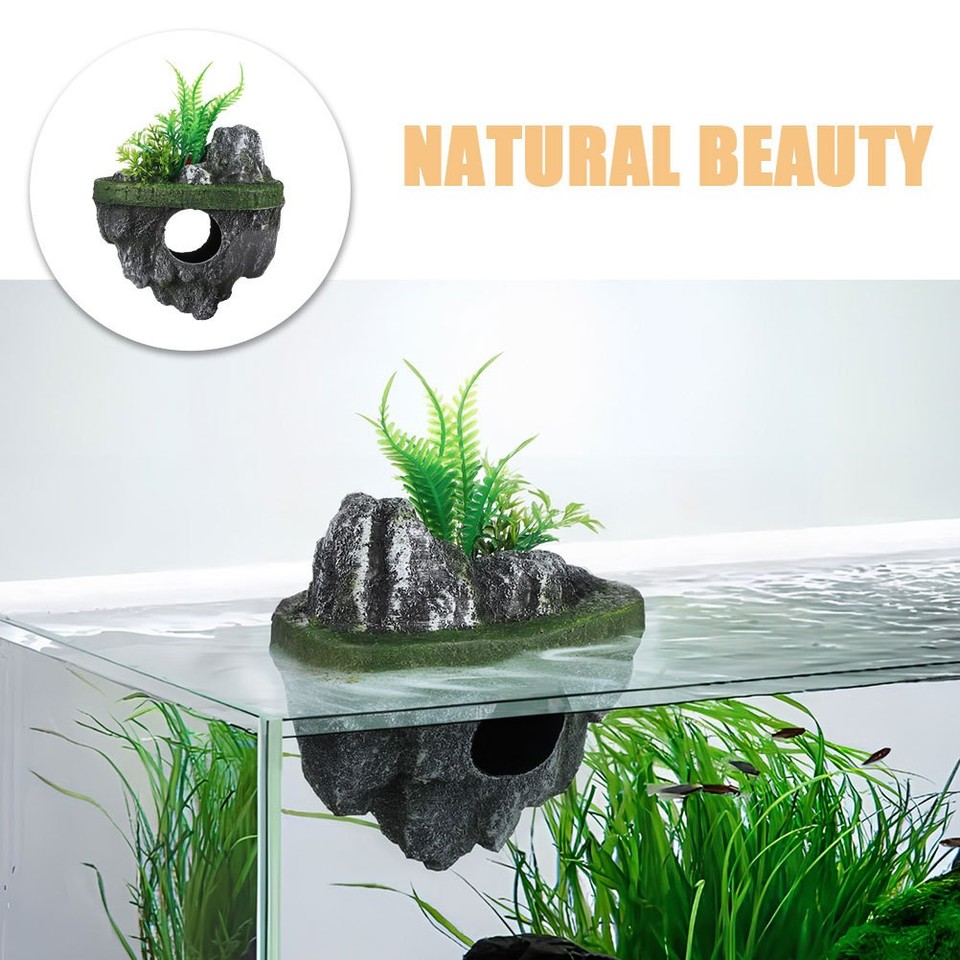 Aquarium Landscape Decoration Artificial Rock Hideout Floating Objects ...