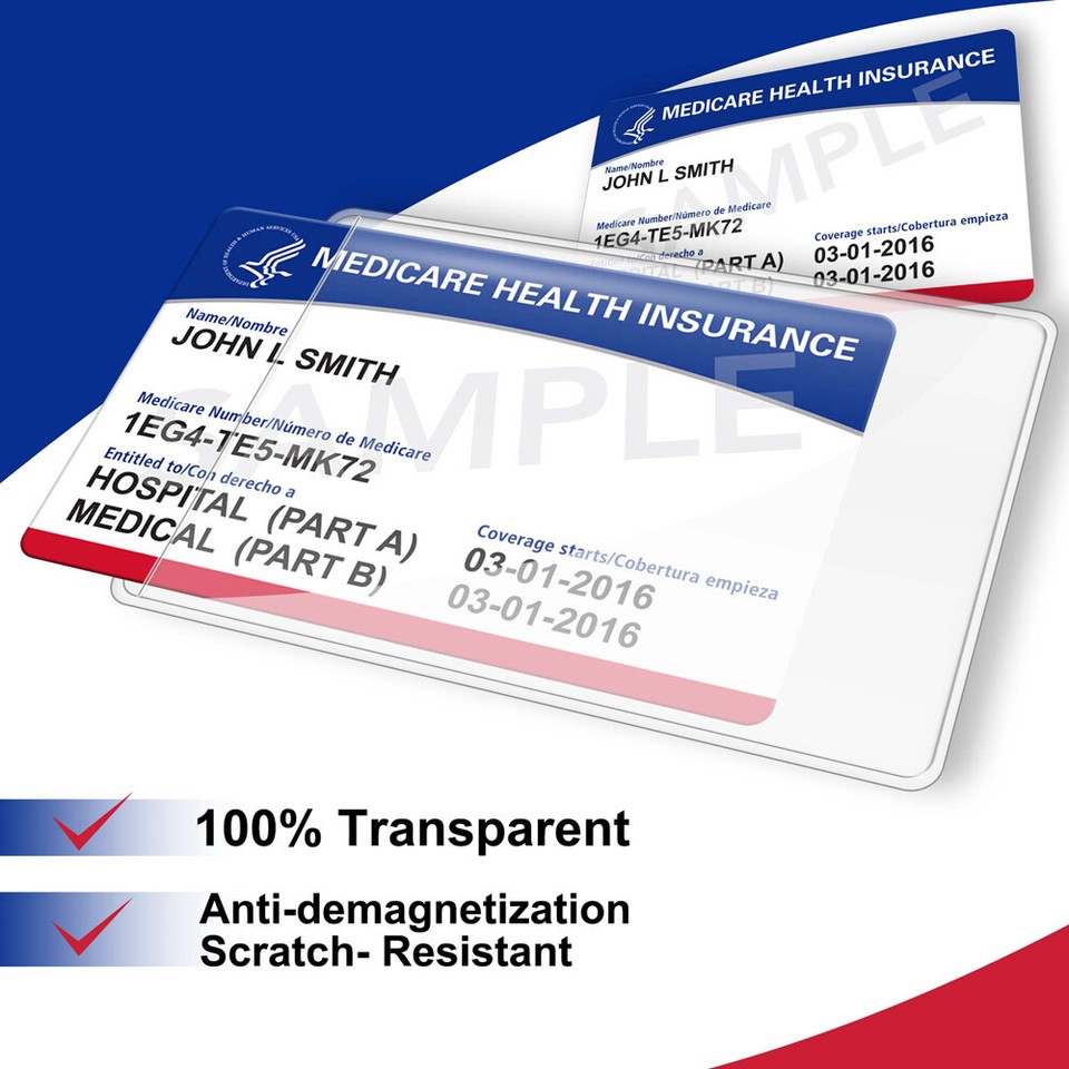 Medicare Card Holder Protector Sleeves Clear PVC For Credit Card ...