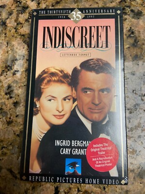 Factory Sealed Indiscreet VHS Cassette Tape Brand New Cary Grant Ingrid ...