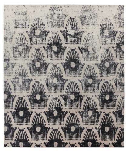 UK Rugs Nathan Black Erase Pattern 8'x10' Handloom Printed Tufted 100% ...