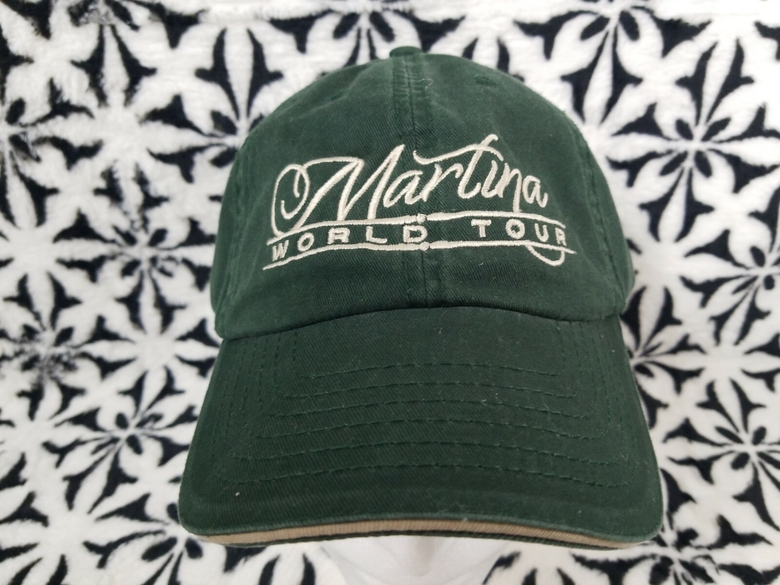 Martina World Tour Hat Cap Adjustable Green & White E… - Gem