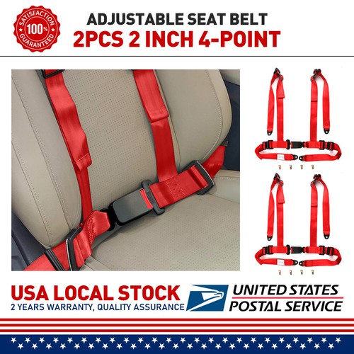 2'' 4 Point Red Camlock Quick Release Racing Seat Belt Harness For ...
