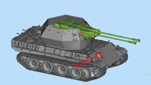 1/72 Flakpanzer Panther tank (With twin 55mm Great58 gun) Unpainted ...