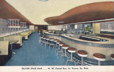 Unmailed linen Silver Spur Bar Ft Pierre South Dakota SD #1V | eBay