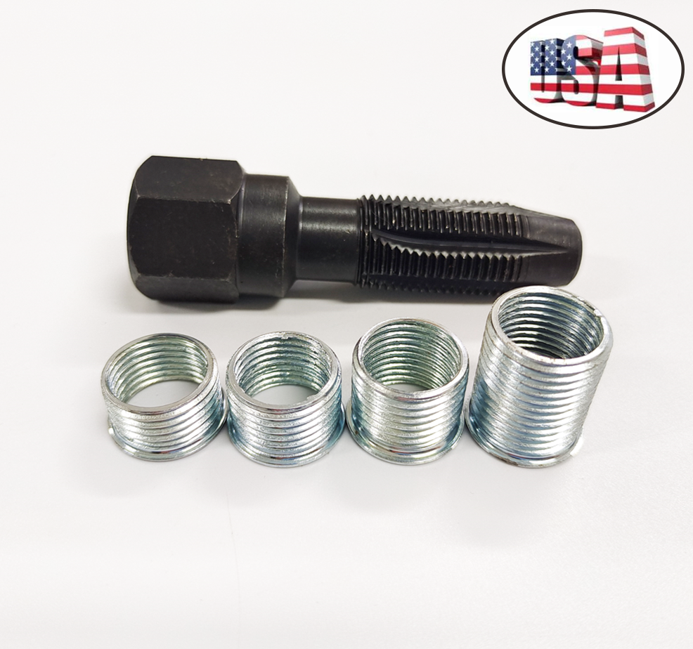14mm Spark Plug Re-Thread Rethreader Repair Tap Tool Reamer Inserts ...