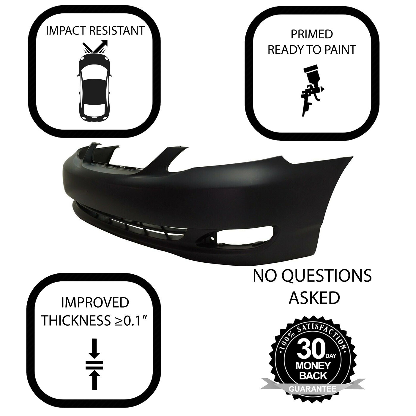 Front Bumper Cover For 2005-2008 Toyota Corolla TO1000297 521190Z938 | eBay