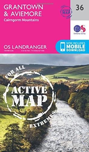 Grantown & Aviemore Map Weatherproof Cairngorm Mountains Ordnance ...