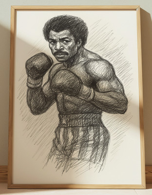 APOLLO CREED ROCKY BALBOA DRAWING PRINT PORTRAIT SKETCH 8" x 10" PRINT ...
