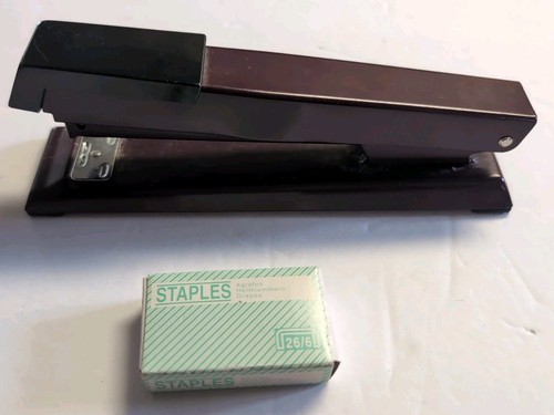 Vintage Bates 550 Stapler Burgundy Tested 1970s Office Supplies W ...