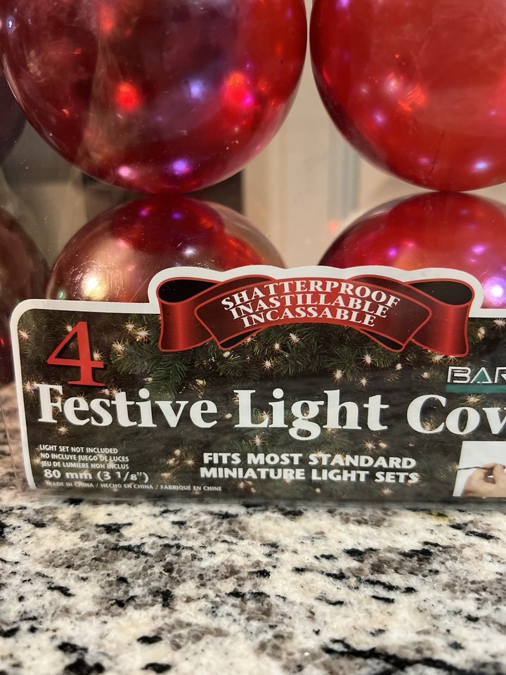 Vintage Barcana Festive Shatterproof Light Covers 8 Bulbs Reds ...