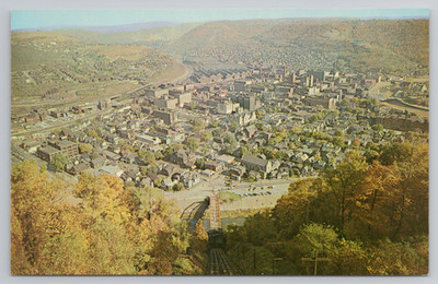 Johnstown PA View of City from top of Inclined Plane Postcard Funicular ...