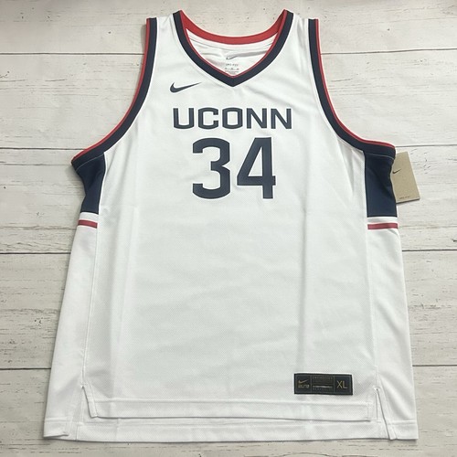 Nike UCONN Huskies #34 Men’s Replica Elite Basketball Jersey White Size ...
