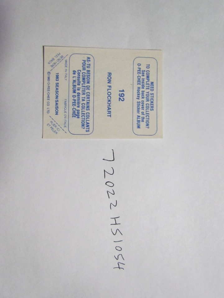 1983 O-Pee-Chee Ron Flockhart Signed Hockey Card | eBay