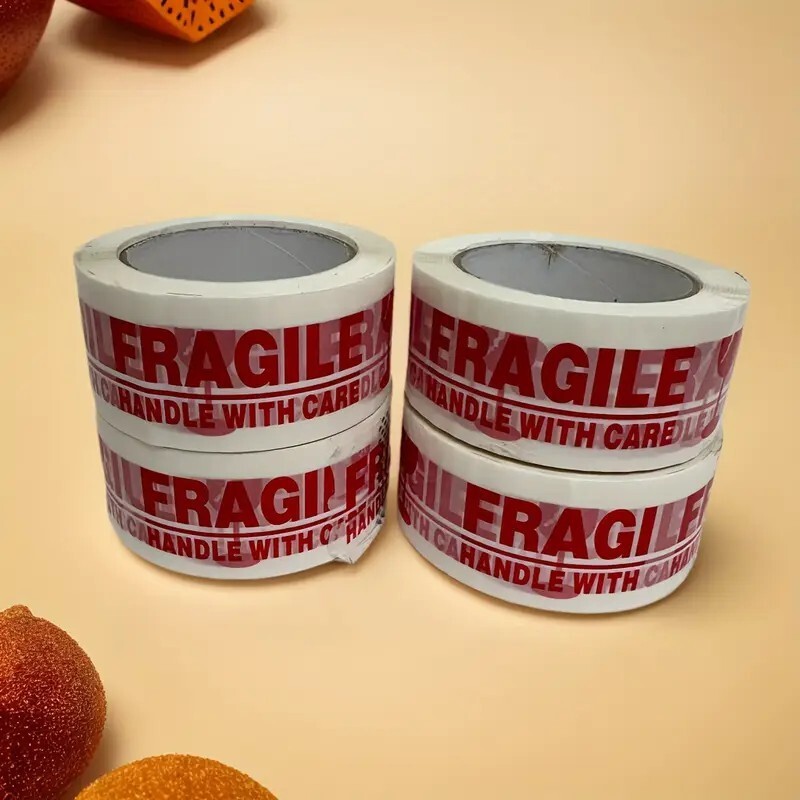 4 Rolls 2"x100 Yards Fragile Handle with Care Packing Shipping Box ...