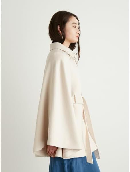 Lapel Belted Slim-fitting Removable Cloak Mid Long Women's Vest Coat ...