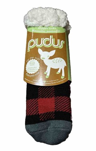 Pudus Slipper Socks Women’s Lumberjack Red Black Plaid Warm Cozy Fuzzy ...