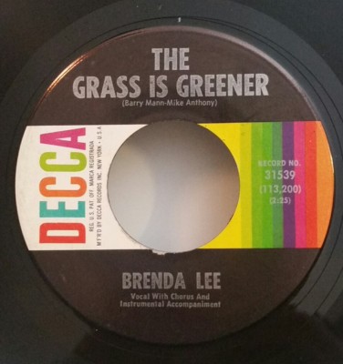 Brenda Lee THE GRASS IS GREENER (GREAT ROCK N ROLL 45) #31539 PLAYS VG+ ...