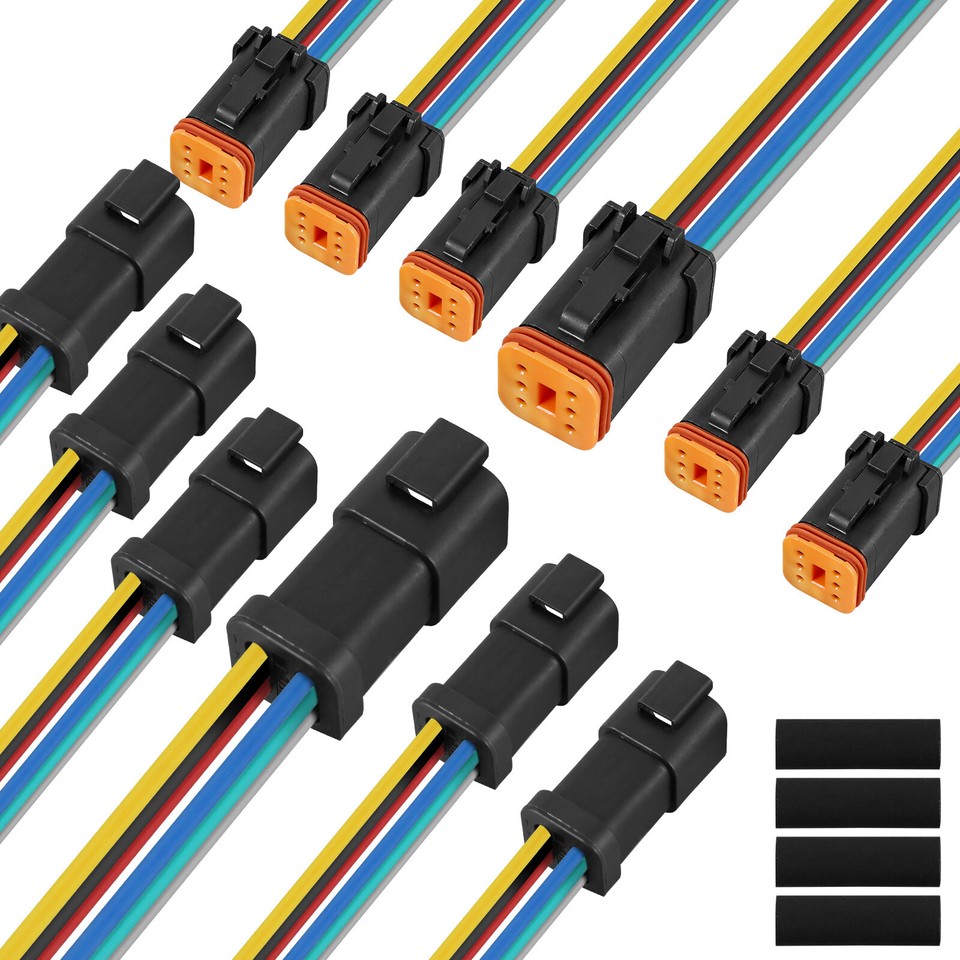 6 Sets Wire Connectors 2 Pin/6 Pin Connectors IP68 Waterproof Wire ...
