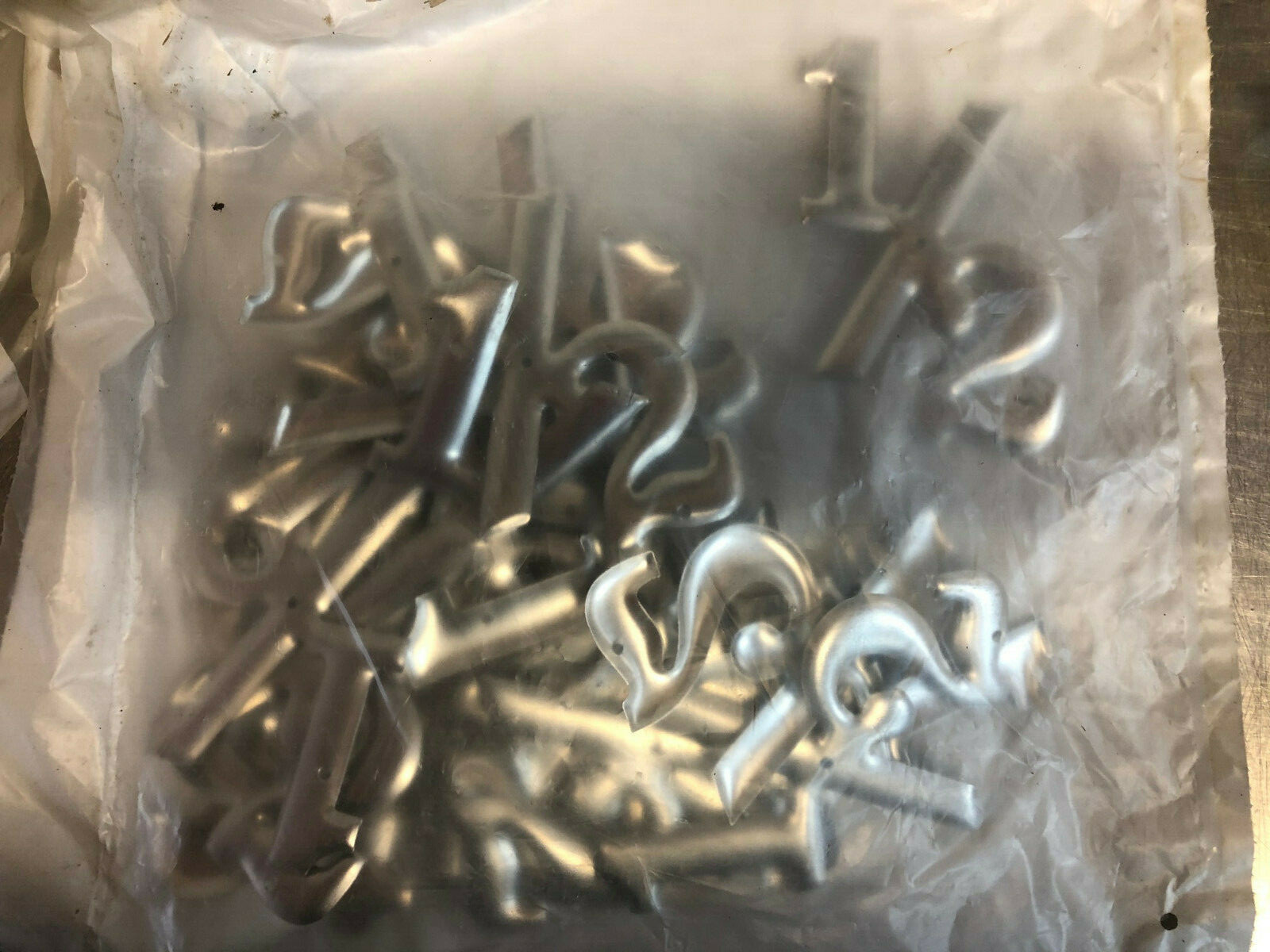 ELECTROMARK 4" Number - 1/2 shaped - Aluminum - Embossed - New Old Stock! | eBay