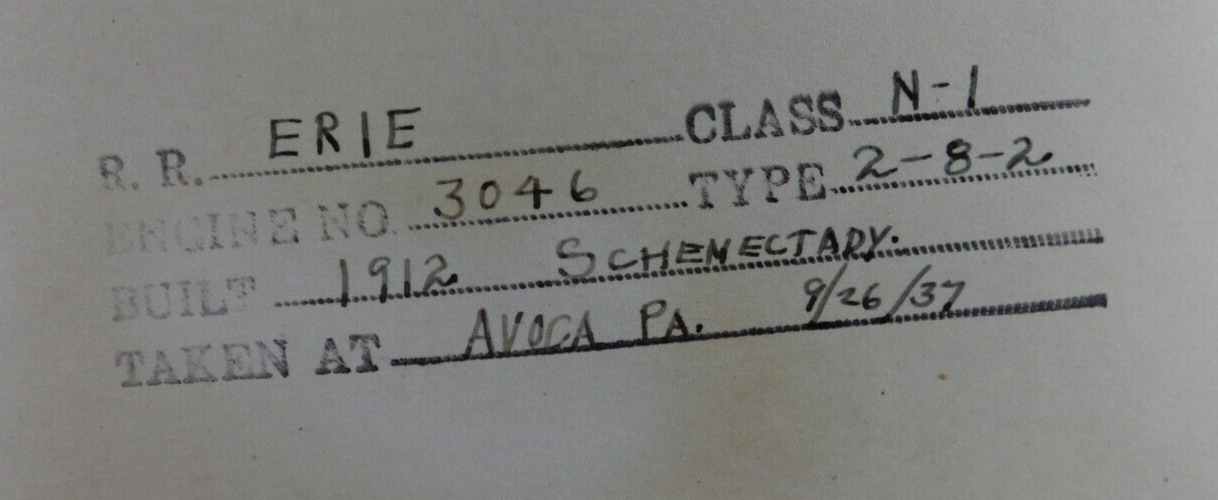 Vtg Train Photo 3046 Steam Engine Erie RR 2-8-2 Avoca PA P00122 | eBay