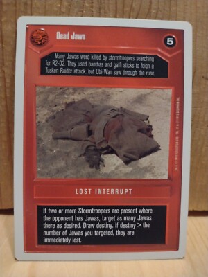1995 Star Wars Card Game: LOST INTERRUPT: DEAD JAWA . White BORDER MC9 ...