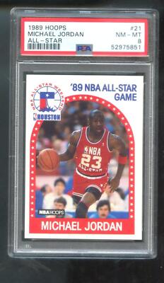 1989-90 Hoops #21 Michael Jordan PSA 8 Graded Basketball Card All-Star ...