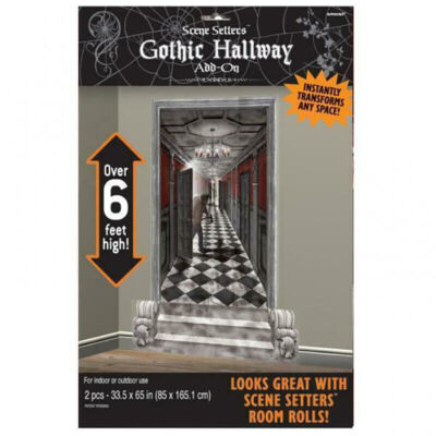 HALLOWEEN GOTHIC MANSION HALLWAY SCENE SETTER PARTY DECORATION HAUNTED ...