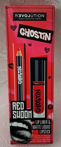 Revolution Beauty Ghostin Red Swoon Lip Liner & Matte Liquid Lipstick ...