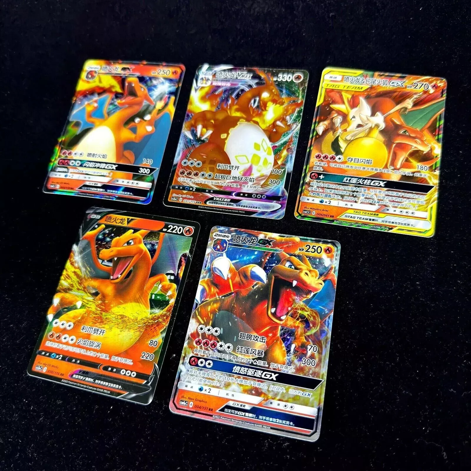 Lots 5 Charizard Set Pokemon TCG S-Chinese Charizard Vmax V GX Card ...