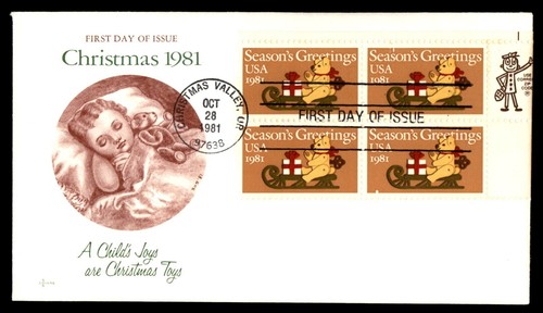 MayfairStamps US FDC 1981 Oregon Block Christmas Toys First Day Cover ...