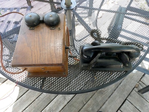 Antique Telephone With Wood Ringing Box & Hard Rubber Handset | eBay