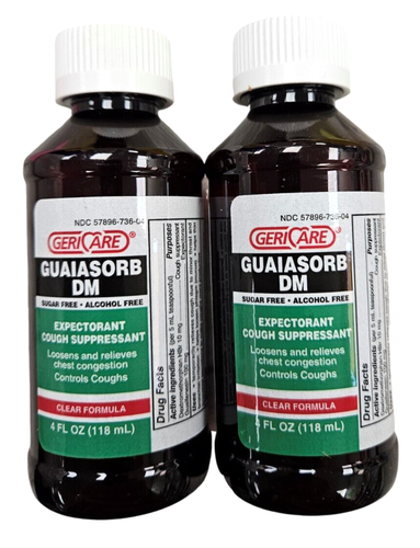 Gericare Cough Syrup GUAIASORB DM Guaifenesin & DM Liquid 4oz ( 2 ...