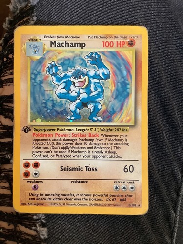 Pokémon TCG Machamp Base Set 8/102 Holo 1st Edition Holo Rare | eBay