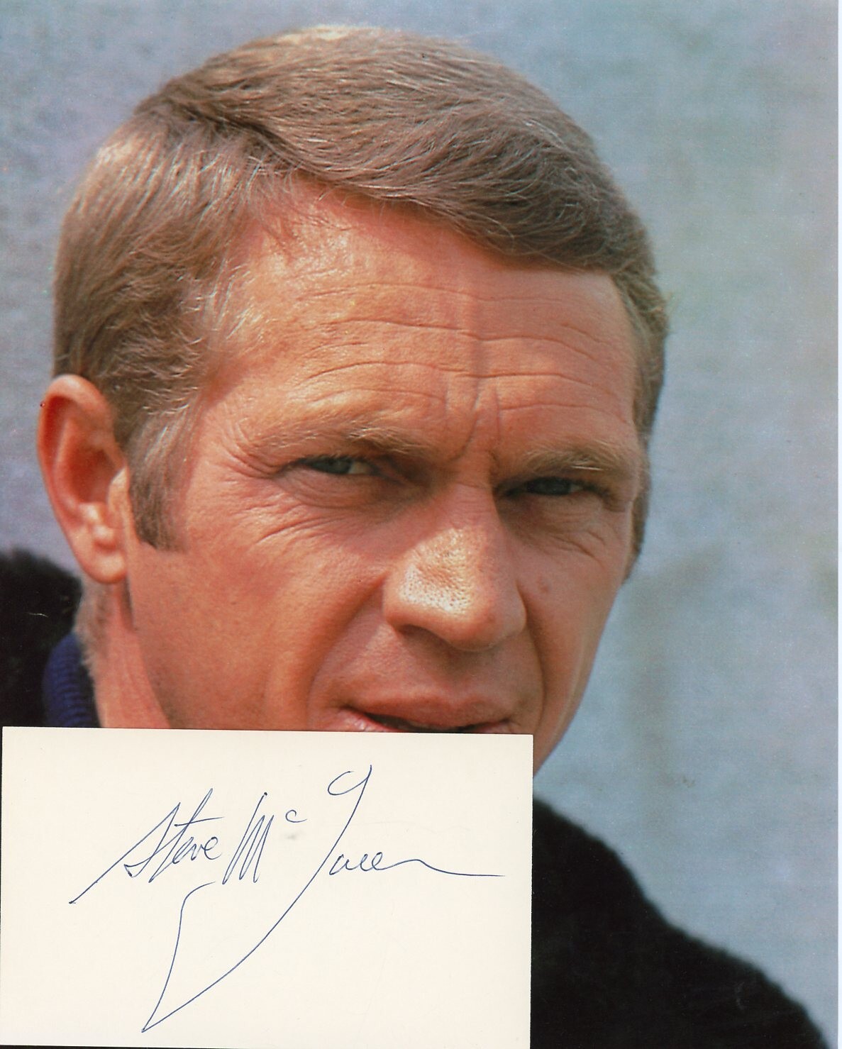 Steve McQueen Hand Signed Index Card + Photograph + COA | eBay