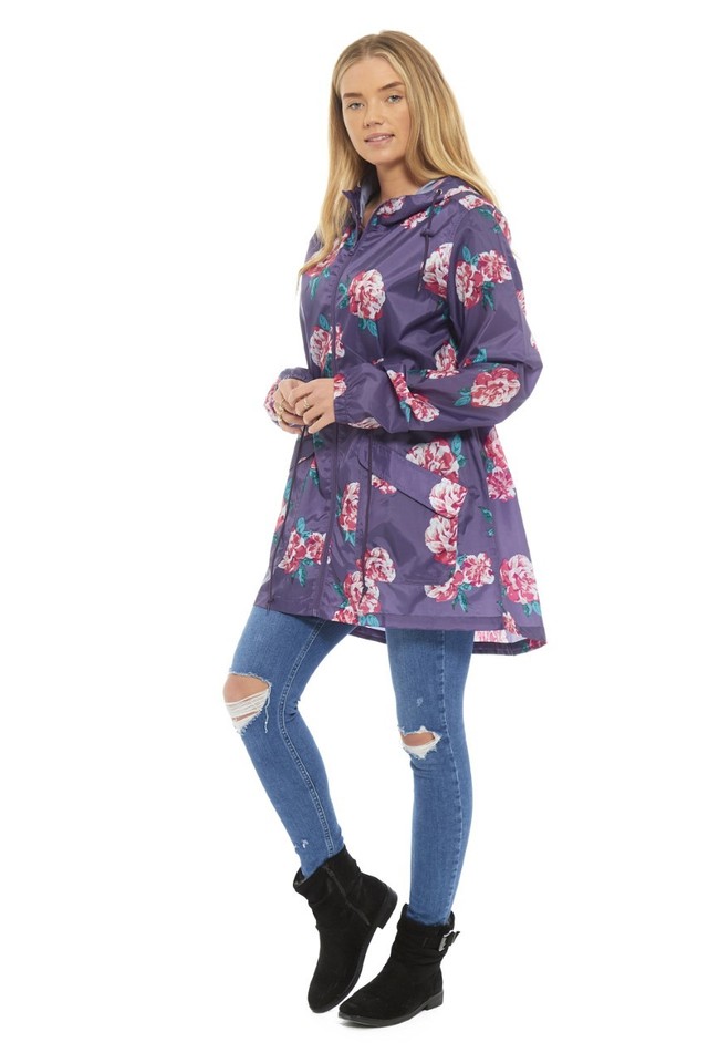 LADIES RAIN MAC WOMENS SHOWER RAINCOAT GIRLS FISHTAIL FESTIVAL KAGOOL ...